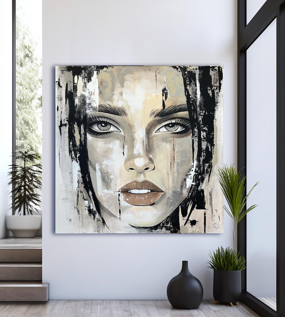 Portrait Woman, Portrait Art, Model Art, Asbtract Art, Original Paiting ...