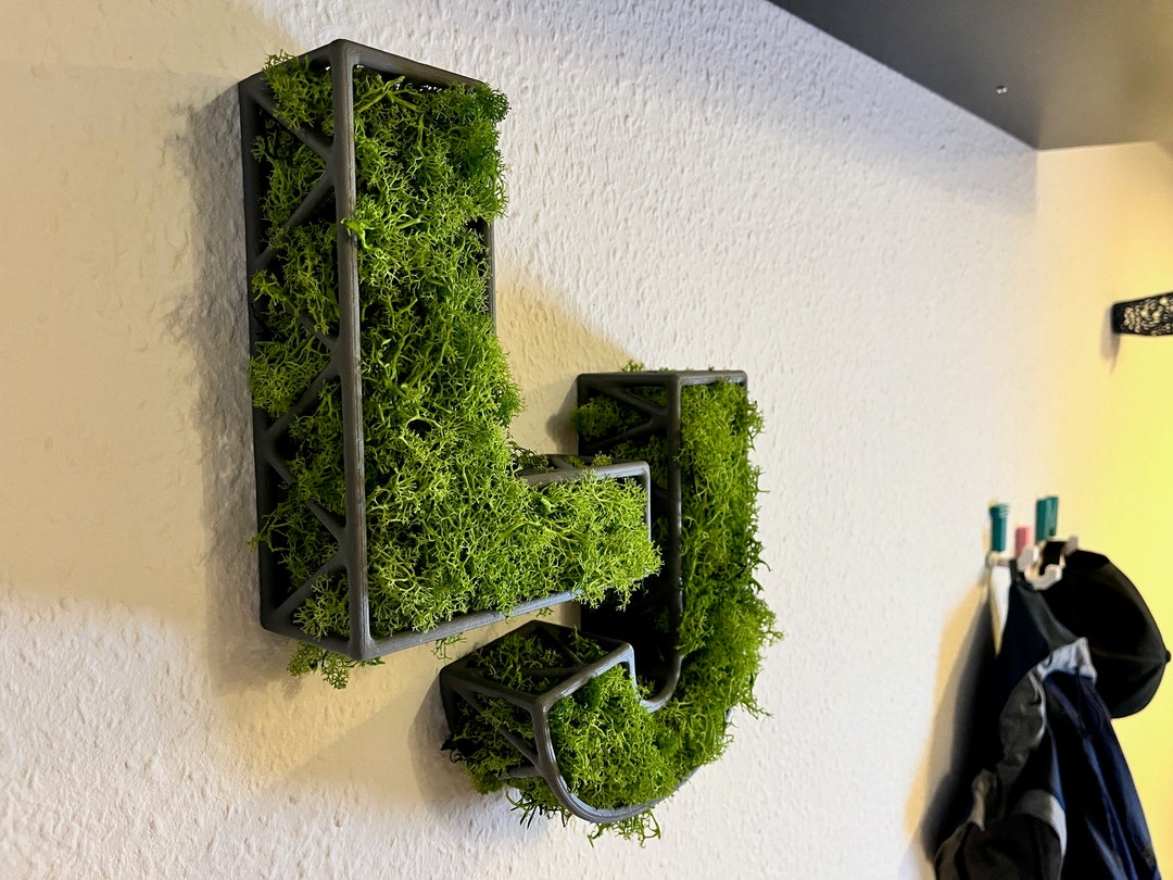 Moss Letters, 3D Printed, Filled With Moss, Personalized, Plants, Wall ...
