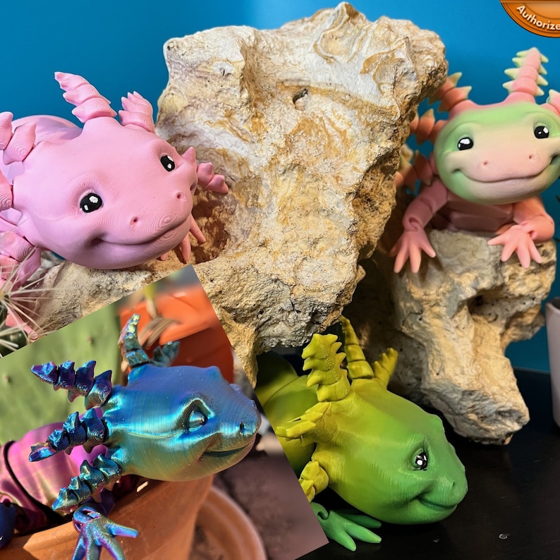 Cute Axolotl - Flexible - Articulated - Toy - Fidget - Premium Filament ...