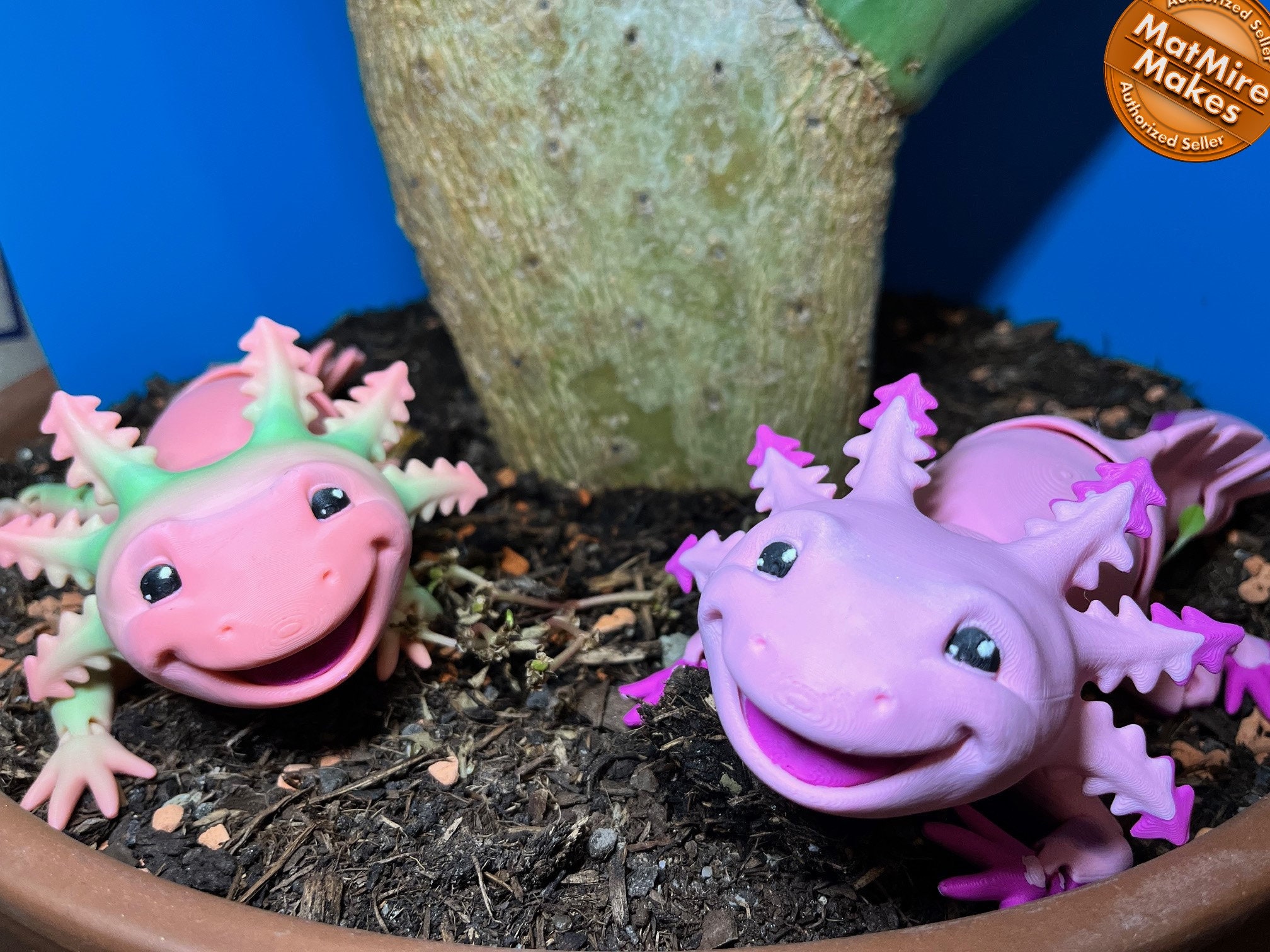 Axolotl *Big-Smile* / lachendes Axolotl / 3d-Druck / Fidget-Toy / Flexi ...