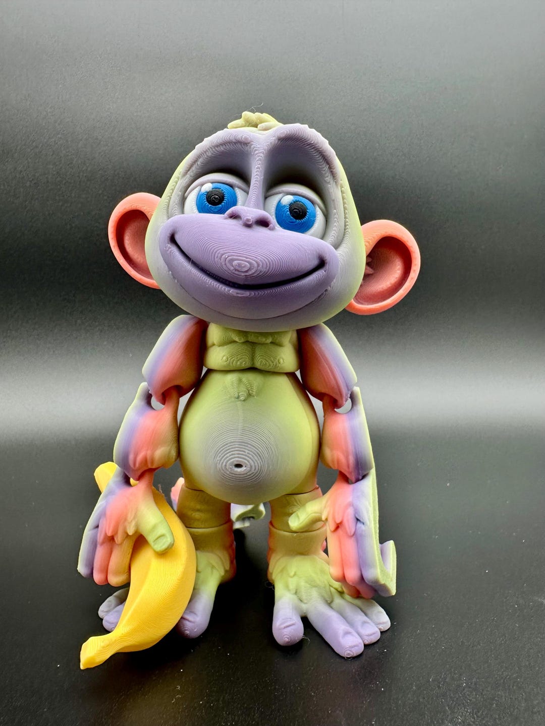Fidget Toy Monkey Movable 3D Printed Toy With Banana Can Be Hung on ...