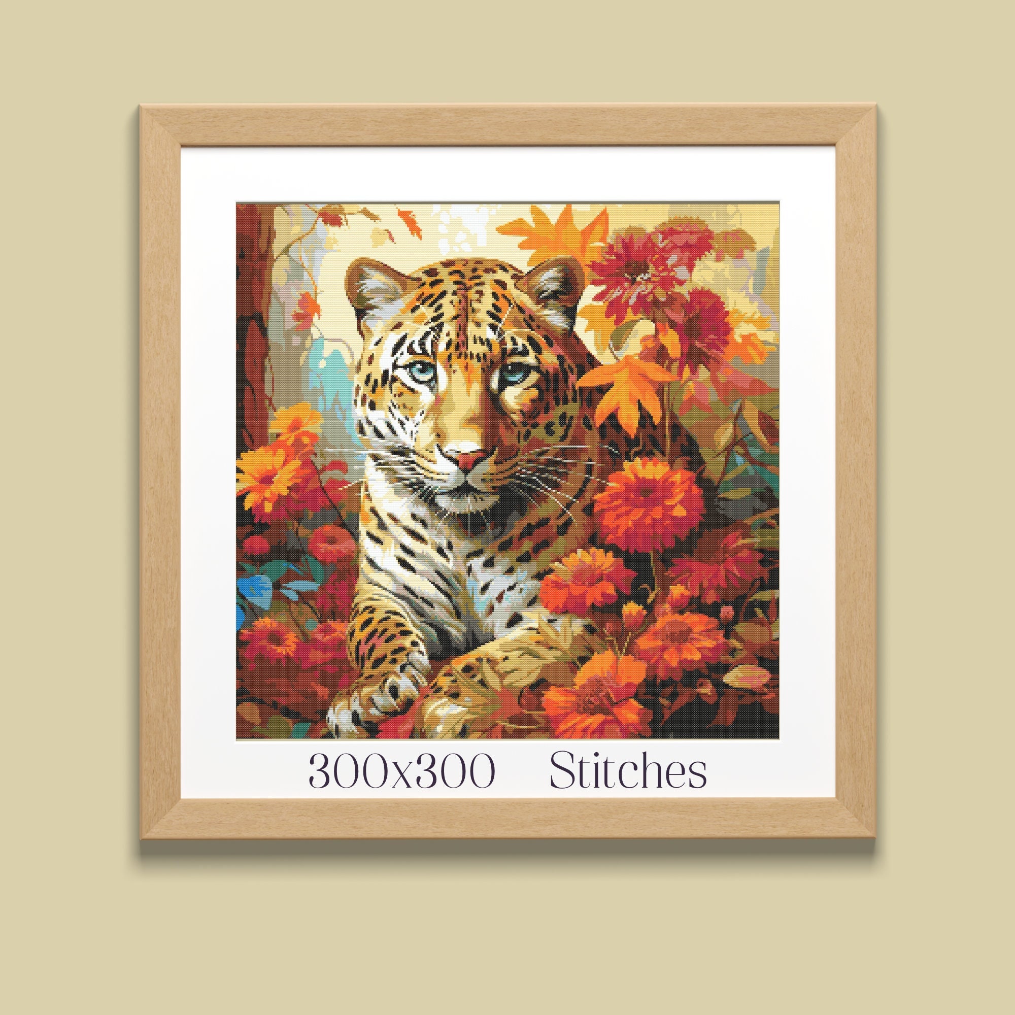 Jungla Safari Cross Stitch Pattern, Savana Animals Vibrant Color ...