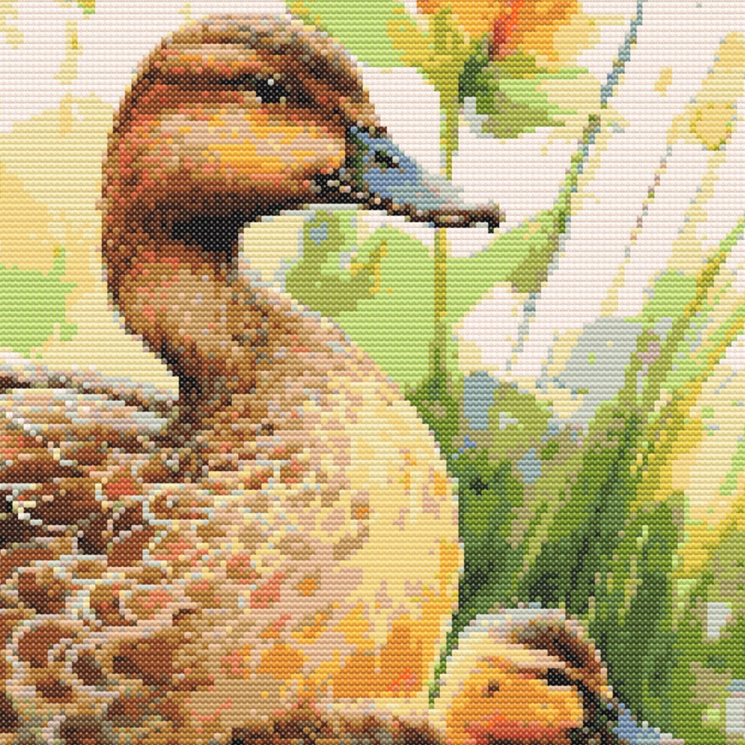 Duck Cross Stitch Pattern Mallard Duck Family Hoop Art Full Coverage ...