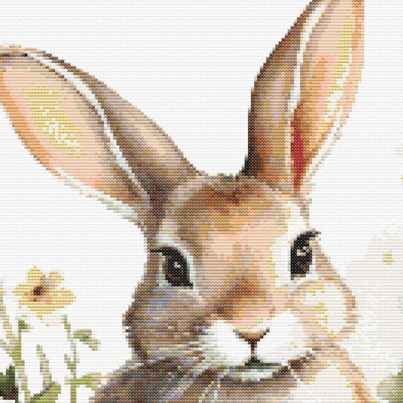 Bunny Cross Stitch Pattern Digital Pattern Pdf Full Coverage Easter ...
