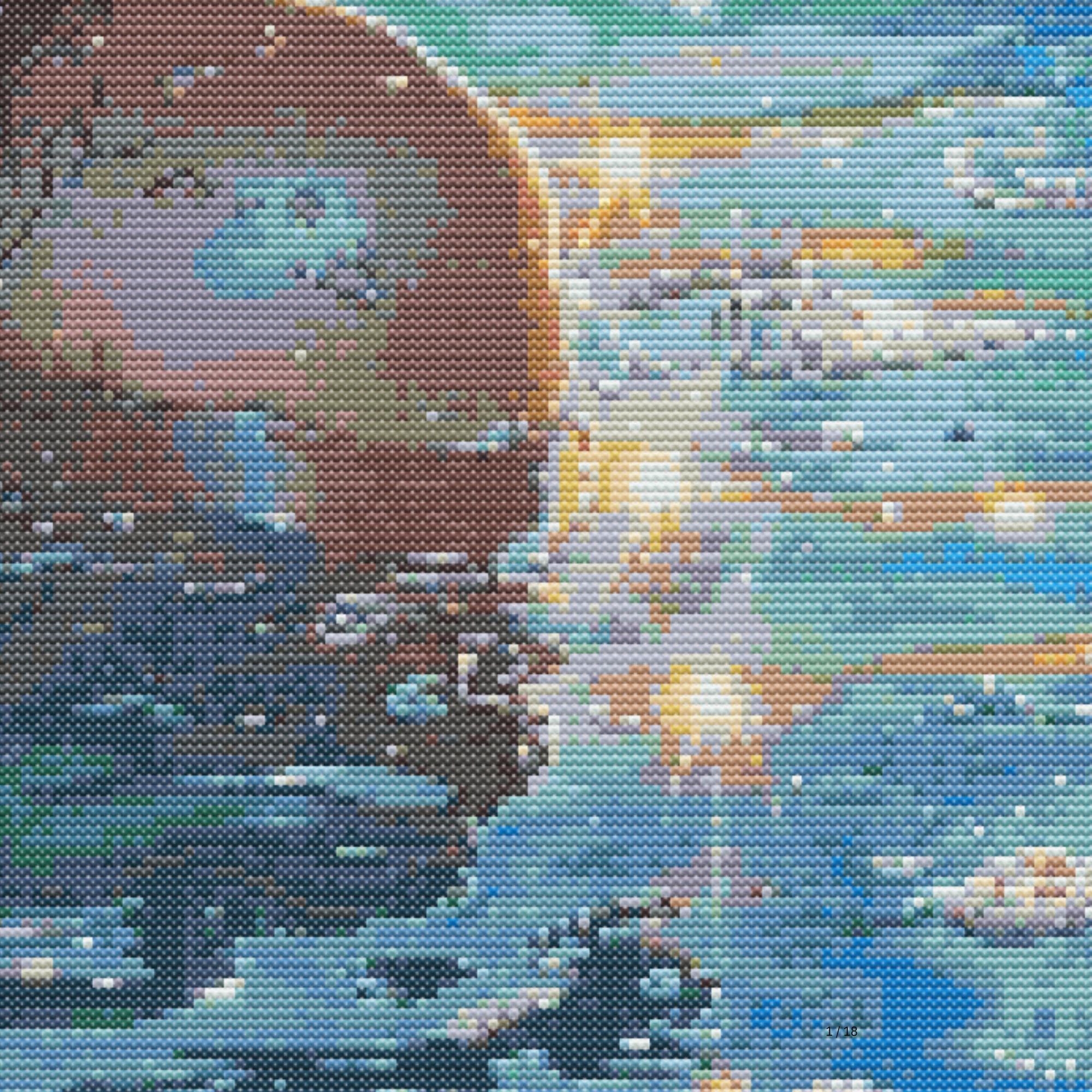 Ocean Cross Stitch Digital Pattern Embroidery DIY Embroidery Coastal ...