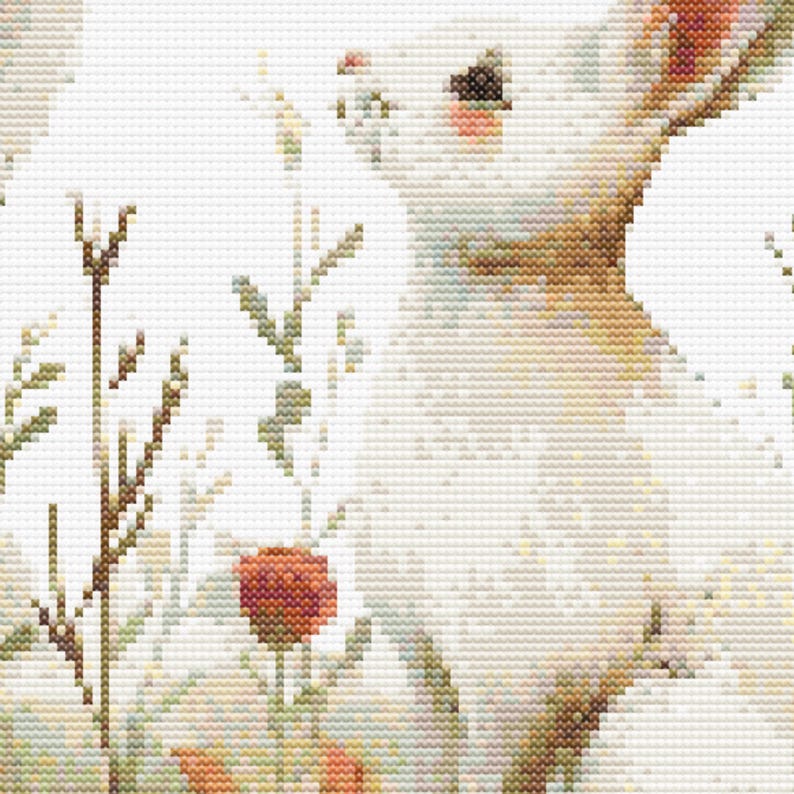 Fox and Bunny Garden Cross Stitch Pattern: Cottagecore Decor (digital ...