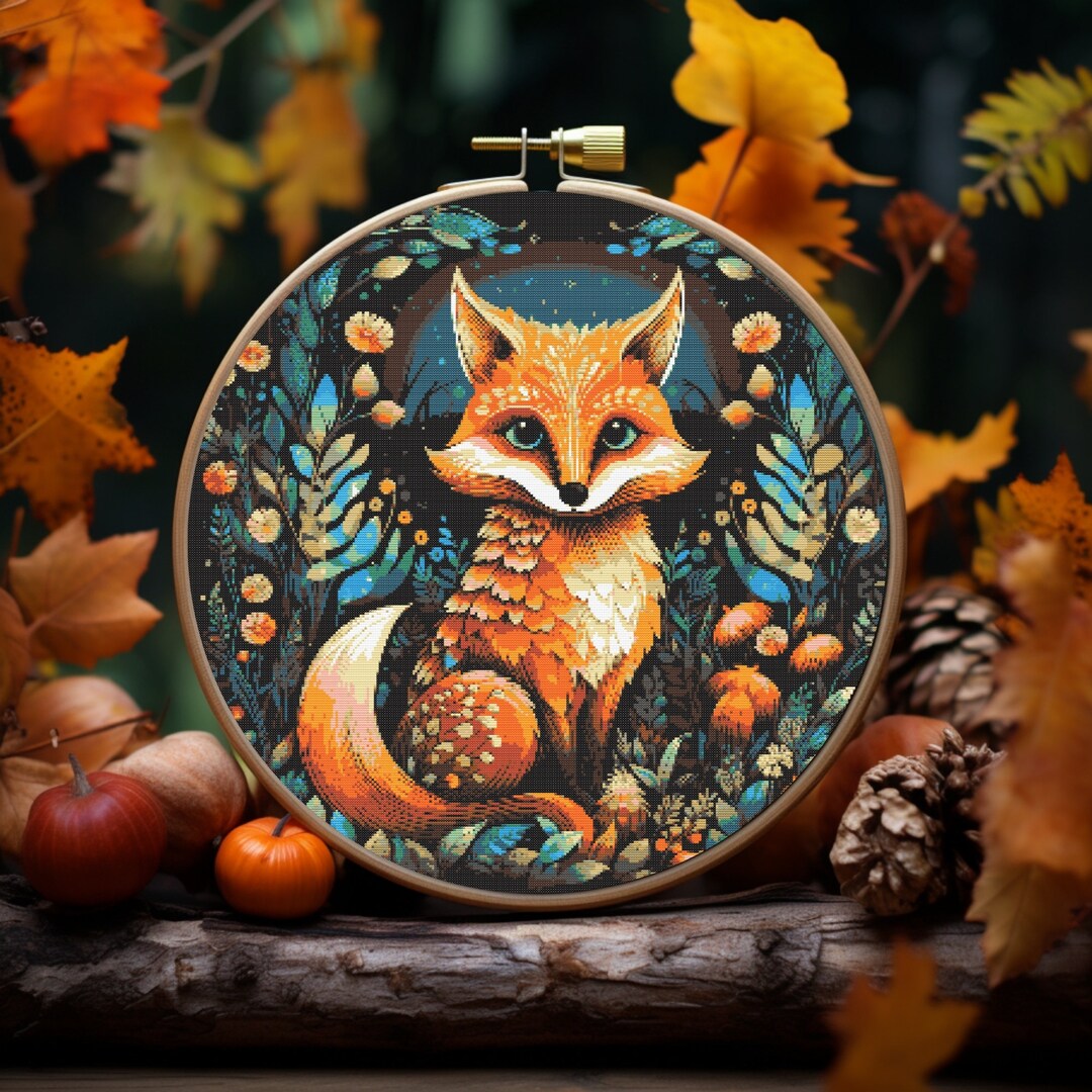 Fox Cross Stitch Pattern Digital Download PDF , Woodland Creature Cross ...