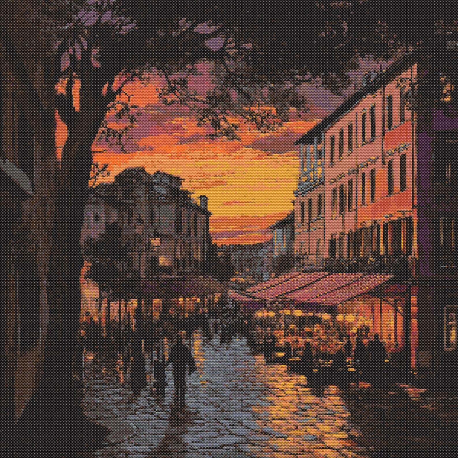 Italy Cross Stitch Pattern Full Coverage Large Scenic Embroidery DIY ...