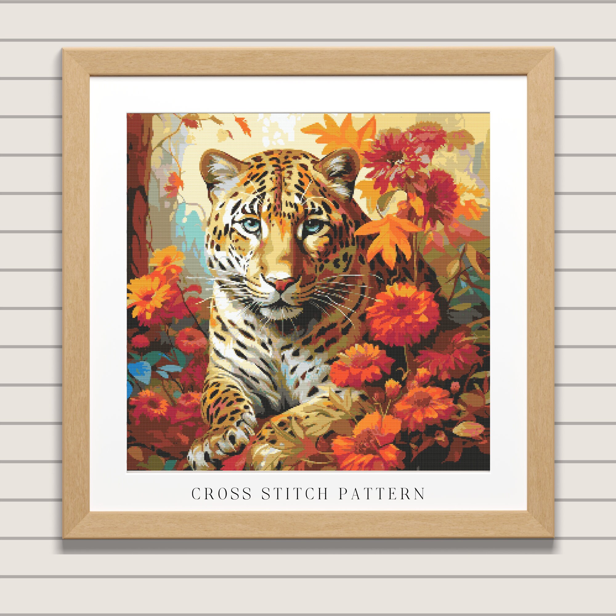 Jungla Safari Cross Stitch Pattern, Savana Animals Vibrant Color ...