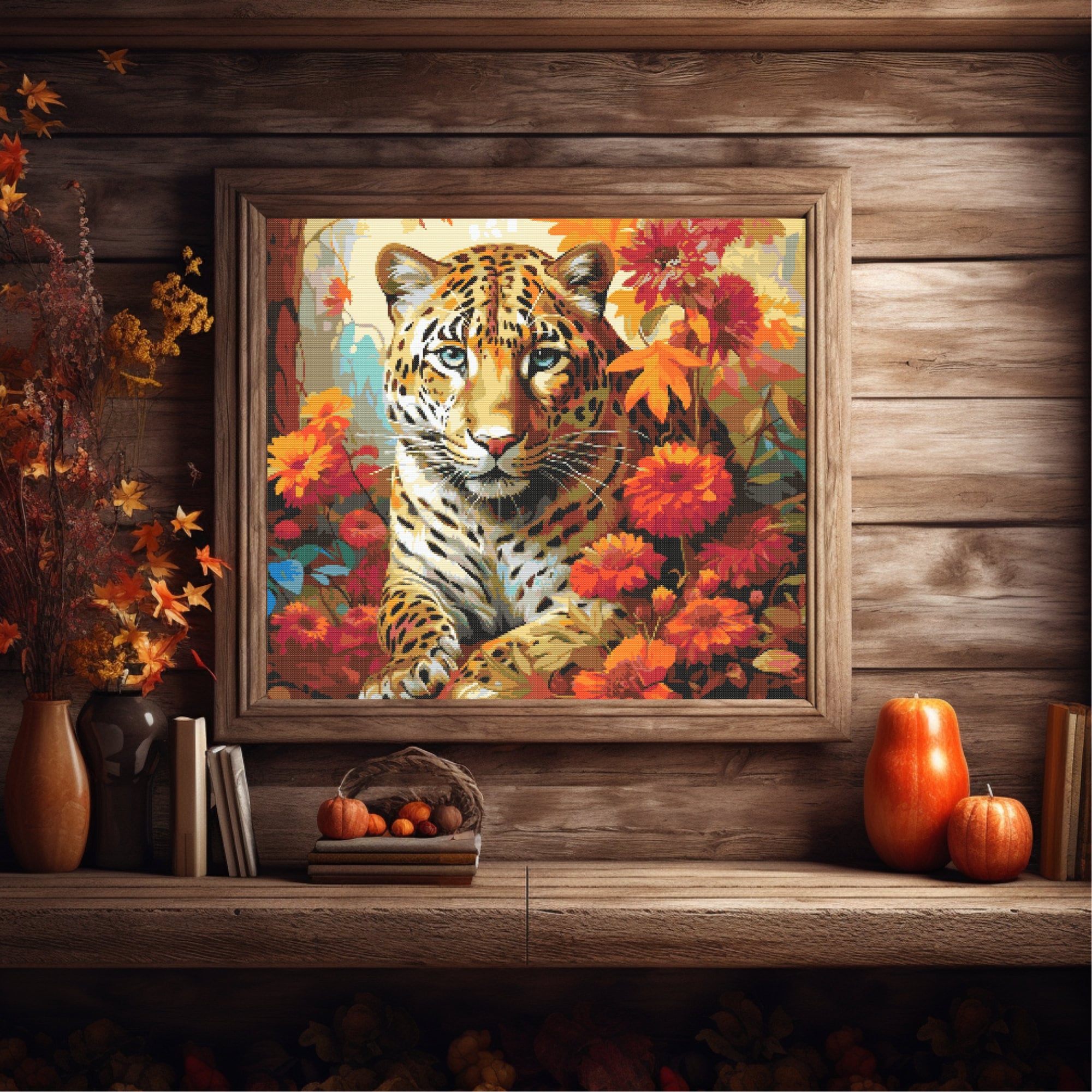 Jungla Safari Cross Stitch Pattern Savana Animals Vibrant Color, Full ...