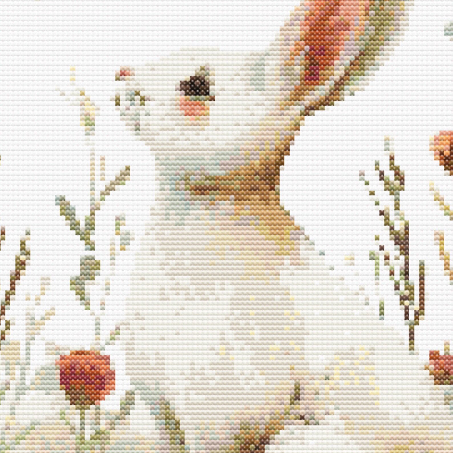 Fox and Bunny Garden Cross Stitch Pattern: Cottagecore Decor (digital ...