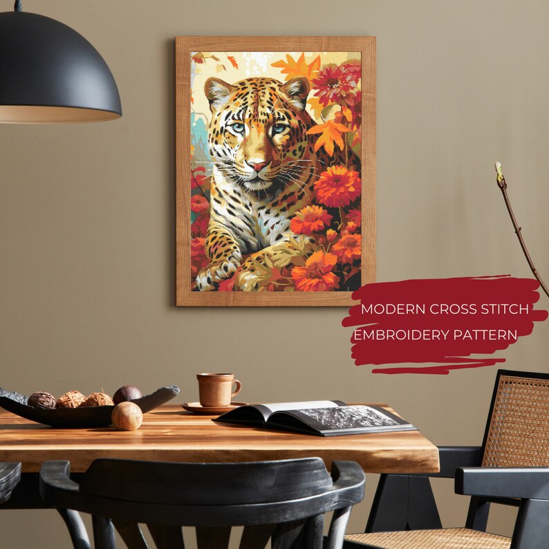 Jungla Safari Cross Stitch Pattern Savana Animals Vibrant Color, Full ...