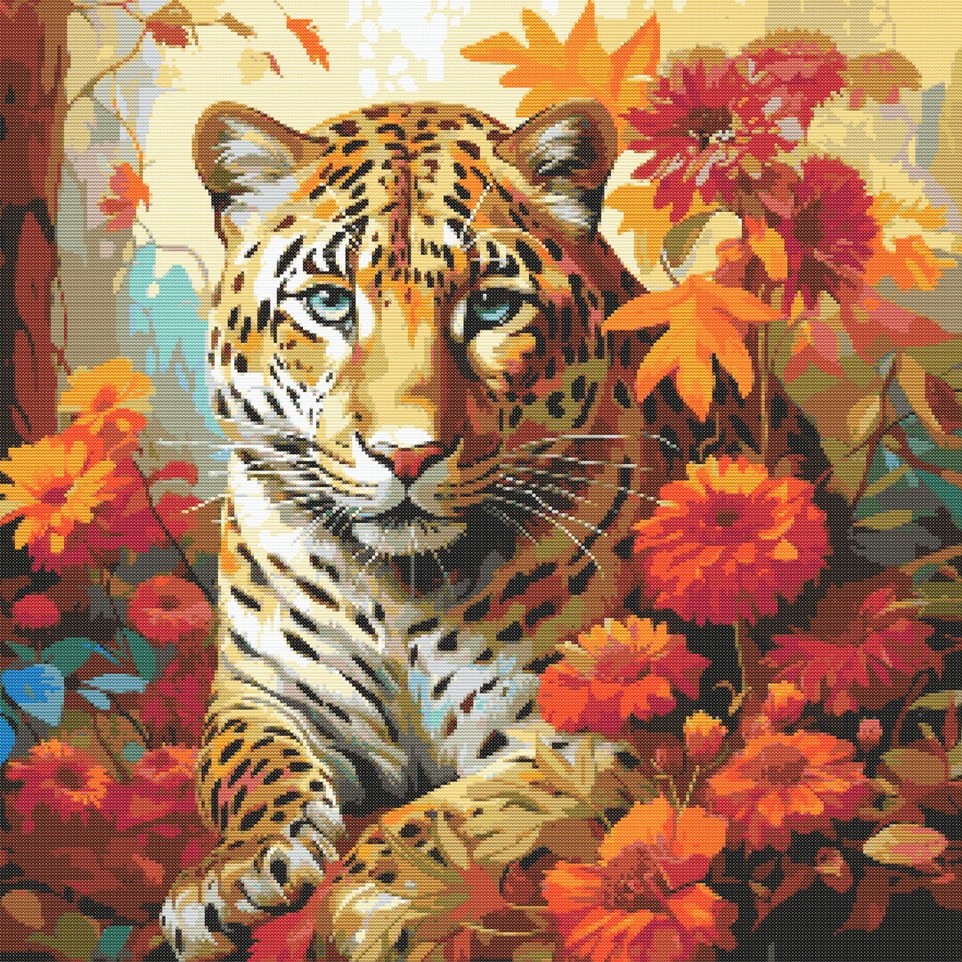 Jungla Safari Cross Stitch Pattern Savana Animals Vibrant Color, Full ...