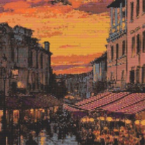 Italy Cross Stitch Pattern Full Coverage Large Scenic Embroidery DIY ...