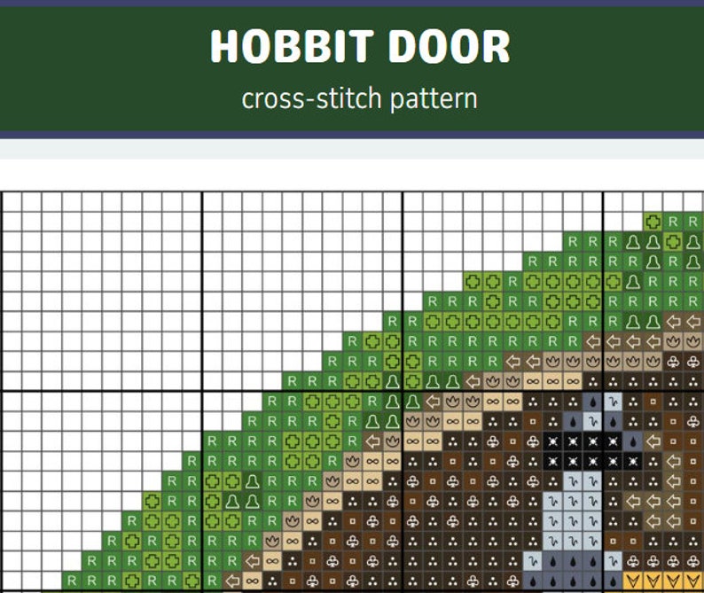 Hobbit Door Cross Stitch Pattern - Etsy