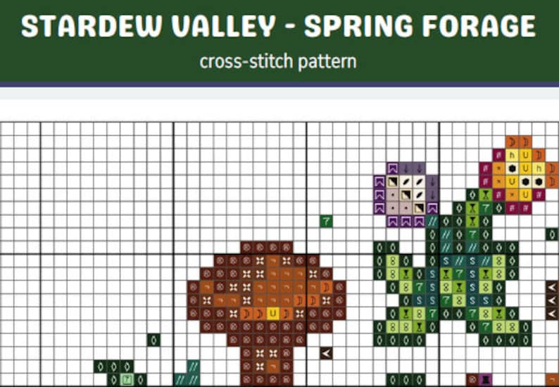 Stardew Valley Spring Forage With Season Name Cross Stitch Pattern - Etsy