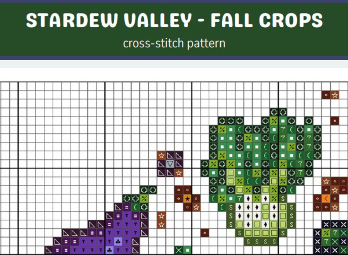 Stardew Valley Fall Crops Cross Stitch Pattern - Etsy
