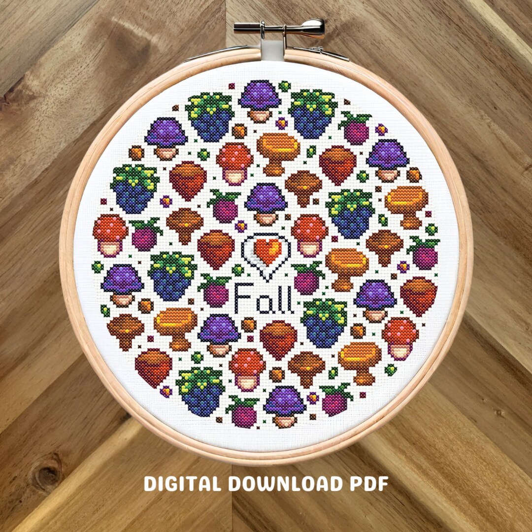 Stardew Valley Fall Forage With Season Name Cross Stitch Pattern - Etsy