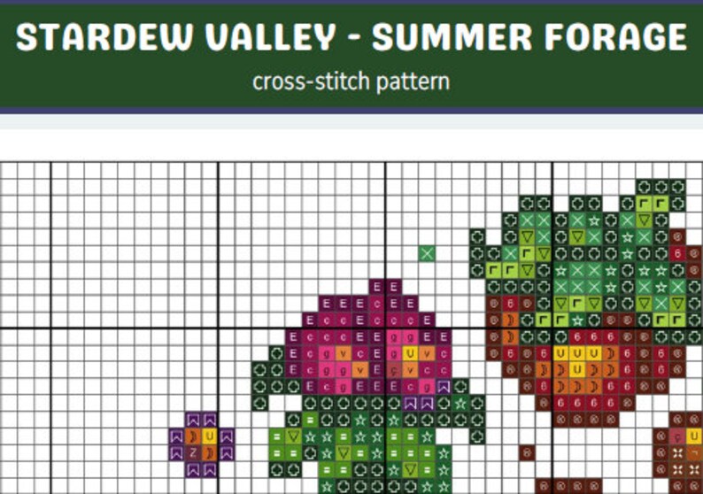 Stardew Valley Summer Forage With Season Name Cross Stitch Pattern - Etsy
