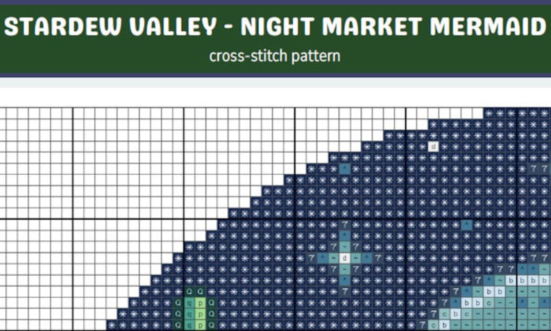 Night Market Mermaid Stardew Valley Cross Stitch Pattern - Etsy