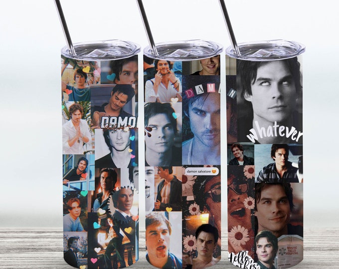 The Vampire Diaries Tumbler Wrap, TVD Png File, Damon Salvatore Tumbler ...