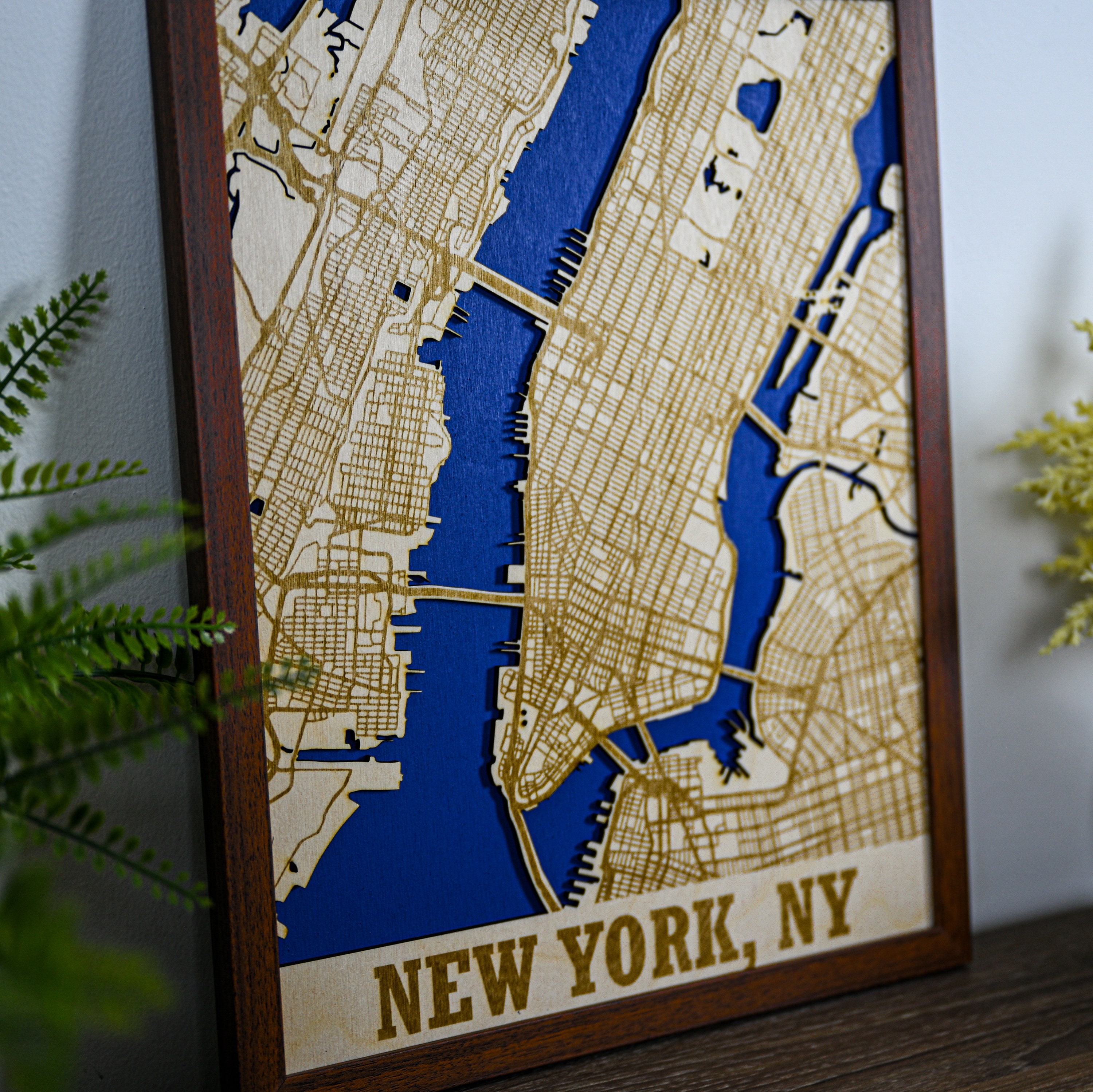Custom Wood Map, Personalized Engraved Wood Map, Any City Wall Art ...