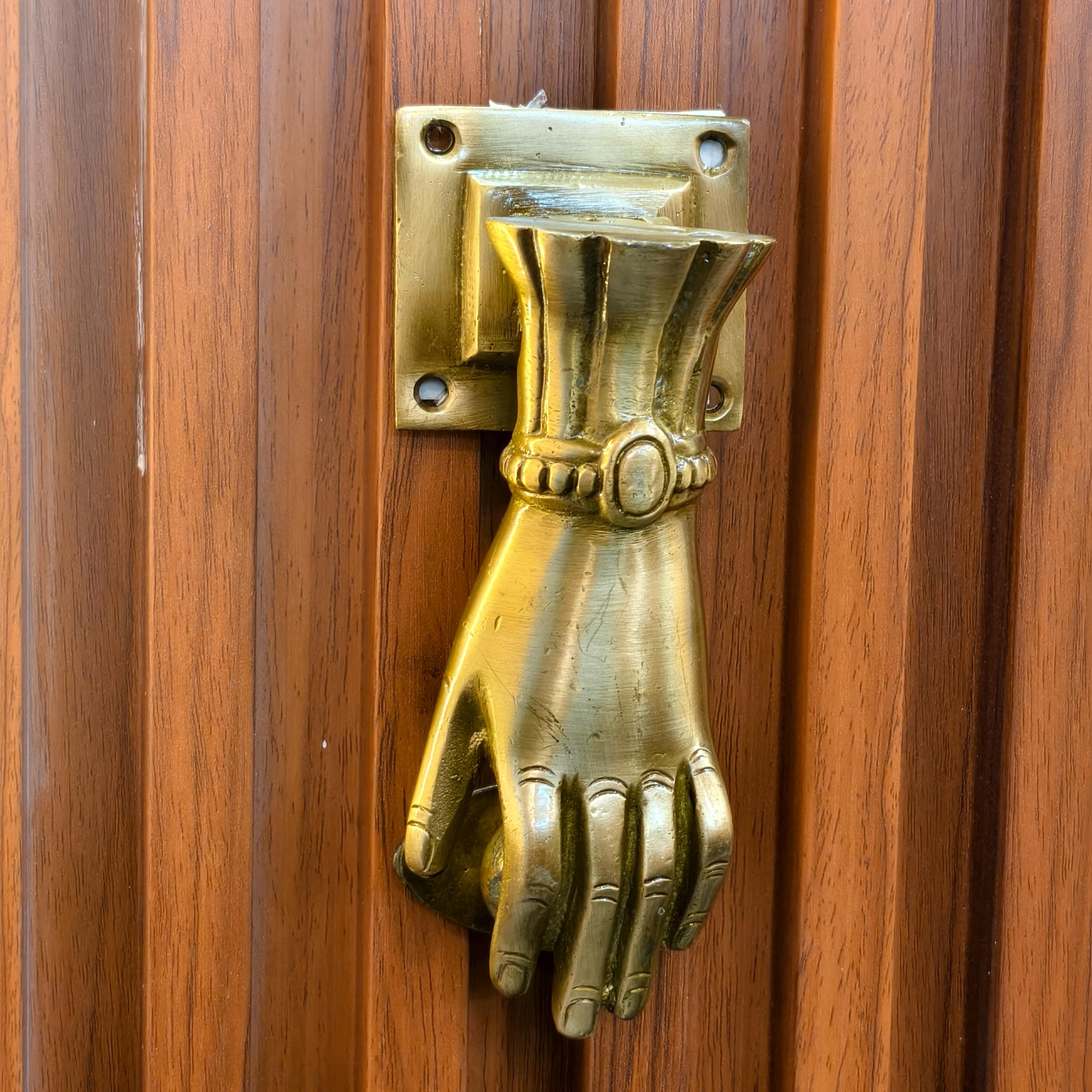 SHOBIXX | Handcrafted Brass Hand Door Knocker | Victorian Door Knocker ...