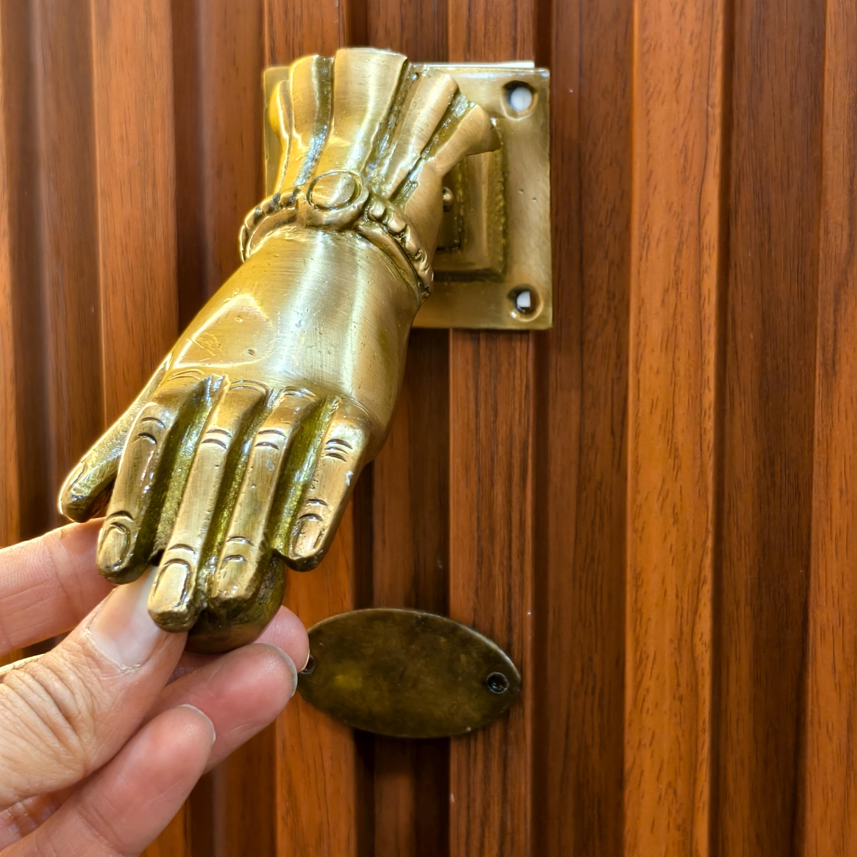 SHOBIXX | Handcrafted Brass Hand Door Knocker | Victorian Door Knocker ...