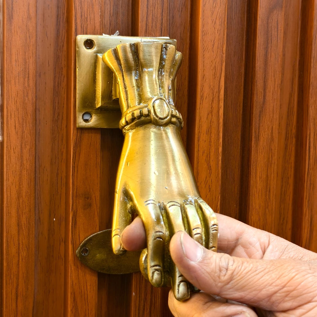 SHOBIXX | Handcrafted Brass Hand Door Knocker | Victorian Door Knocker ...