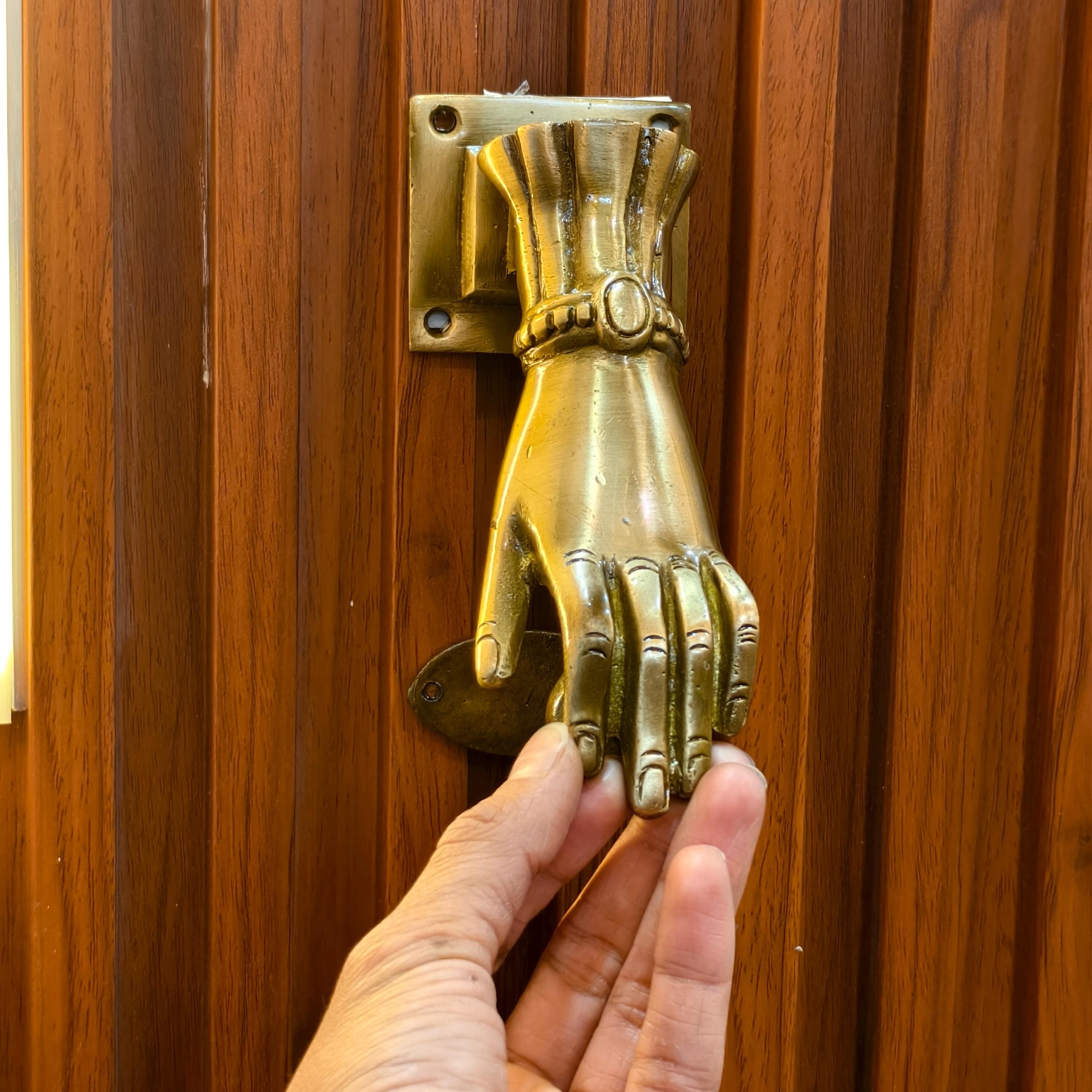 SHOBIXX | Handcrafted Brass Hand Door Knocker | Victorian Door Knocker ...