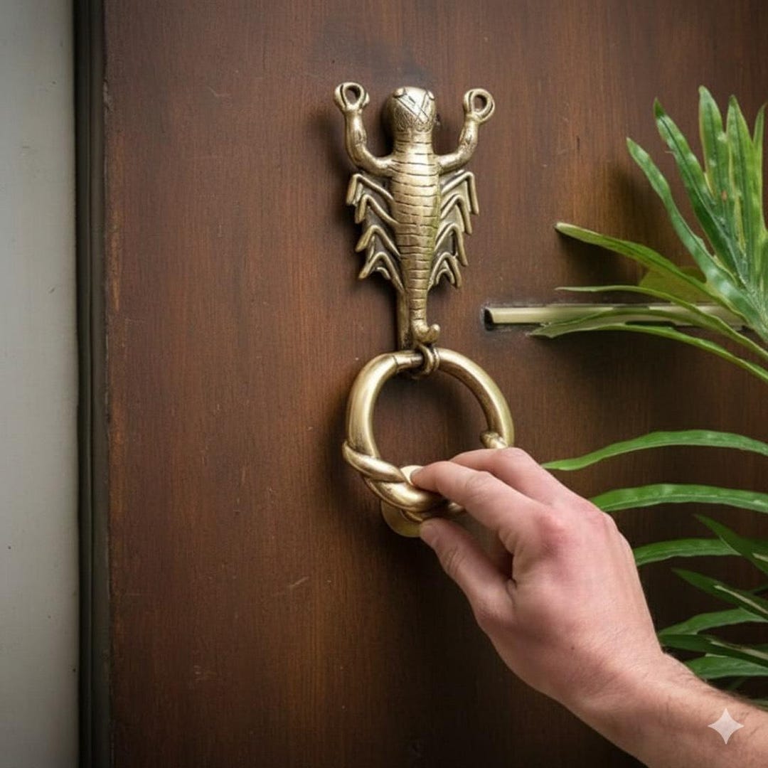 SHOBIXX | Brass Scorpion Door Knocker | Vintage Style Brass Door ...