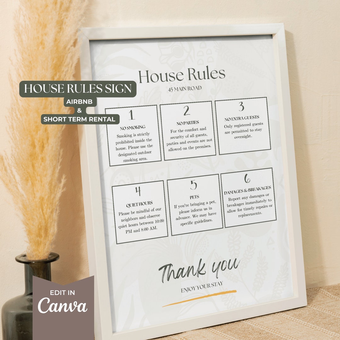 House Rules Sign - Etsy