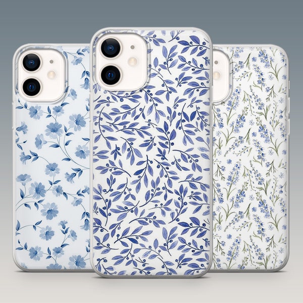 Light Blue Flowers Phone Case - Etsy