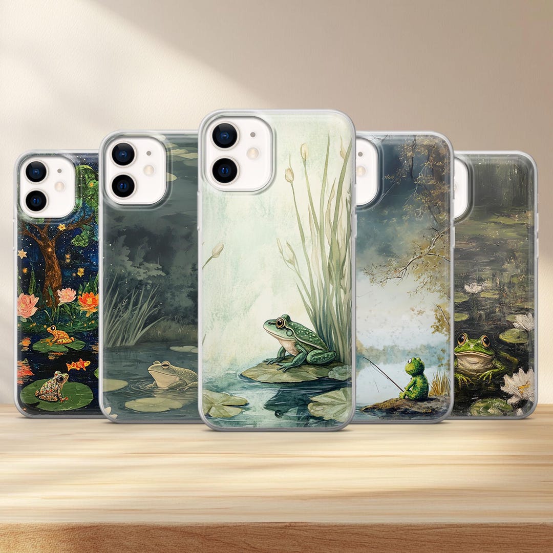 Vintage Frog Pond Phone Case Frog Art Cover for iPhone 16 Pro Max, 15 ...