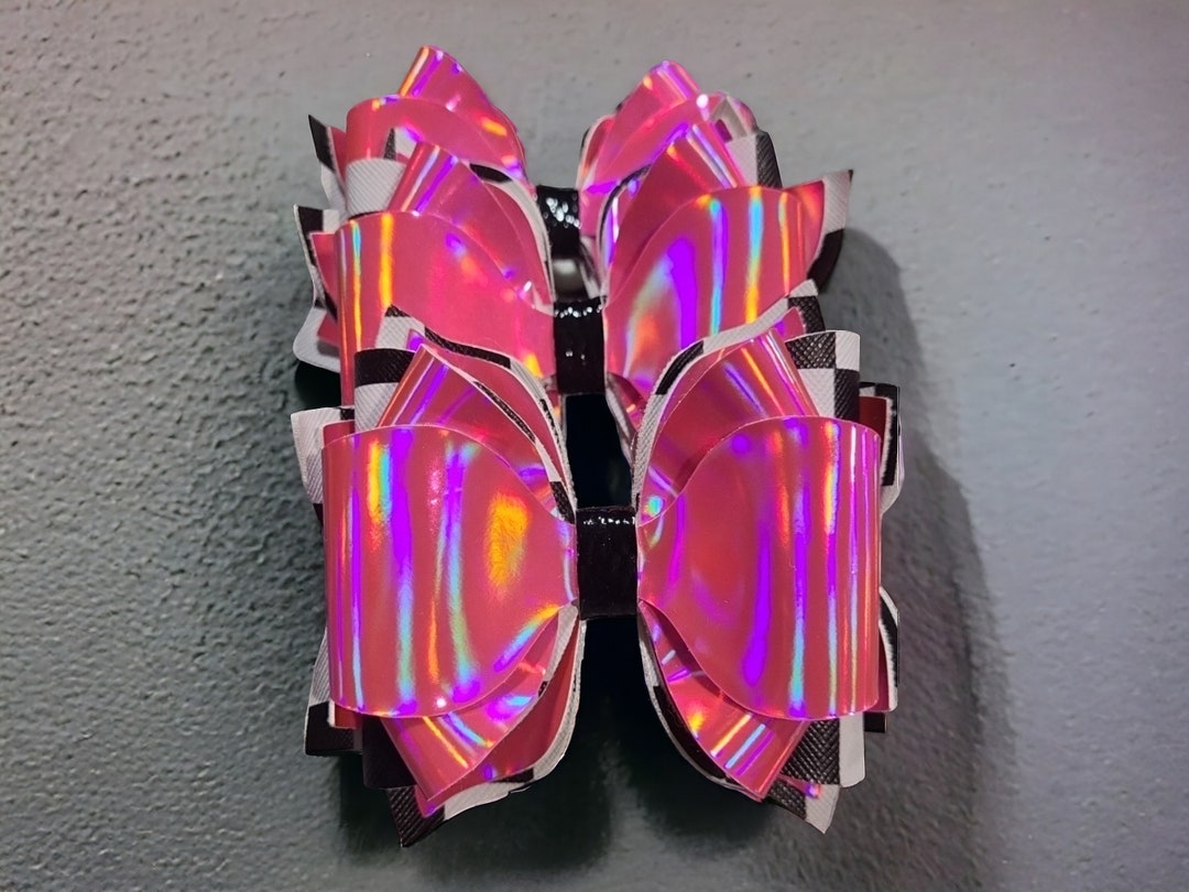 Neon Pink N Checkers Custom Bow Topper - Etsy