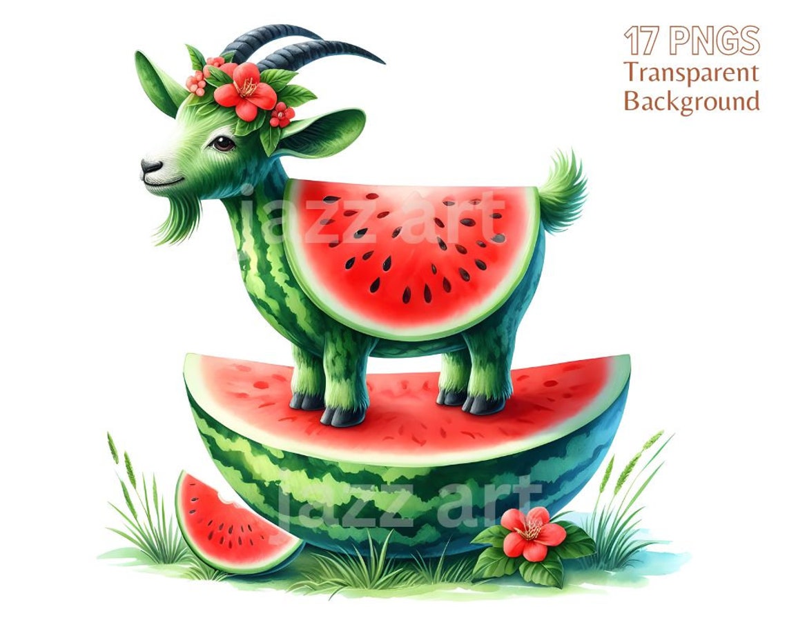 Watermelon Animals Clipart Bundle: Summer Graphics (digital Download ...