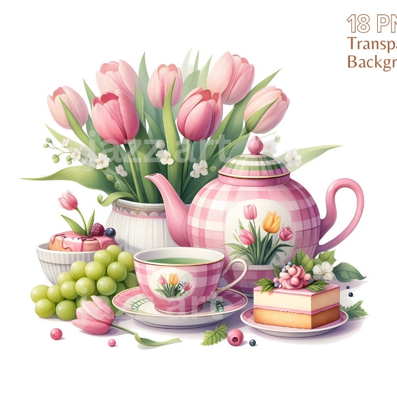 Tea Time Clipart - Etsy