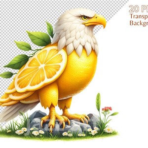 Lemon Animals Clipart Bundle: Watercolor PNG Graphics (commercial Use ...