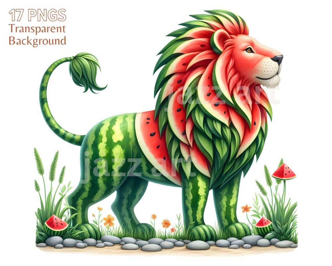 Watermelon Animals Clipart Bundle: Summer Graphics (digital Download ...