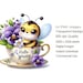 Spring Bee Clipart Bundle: Watercolor Teacup Floral PNG (commercial Use ...