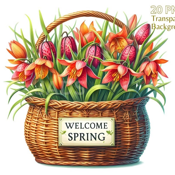 Welcome Spring Clipart - Etsy