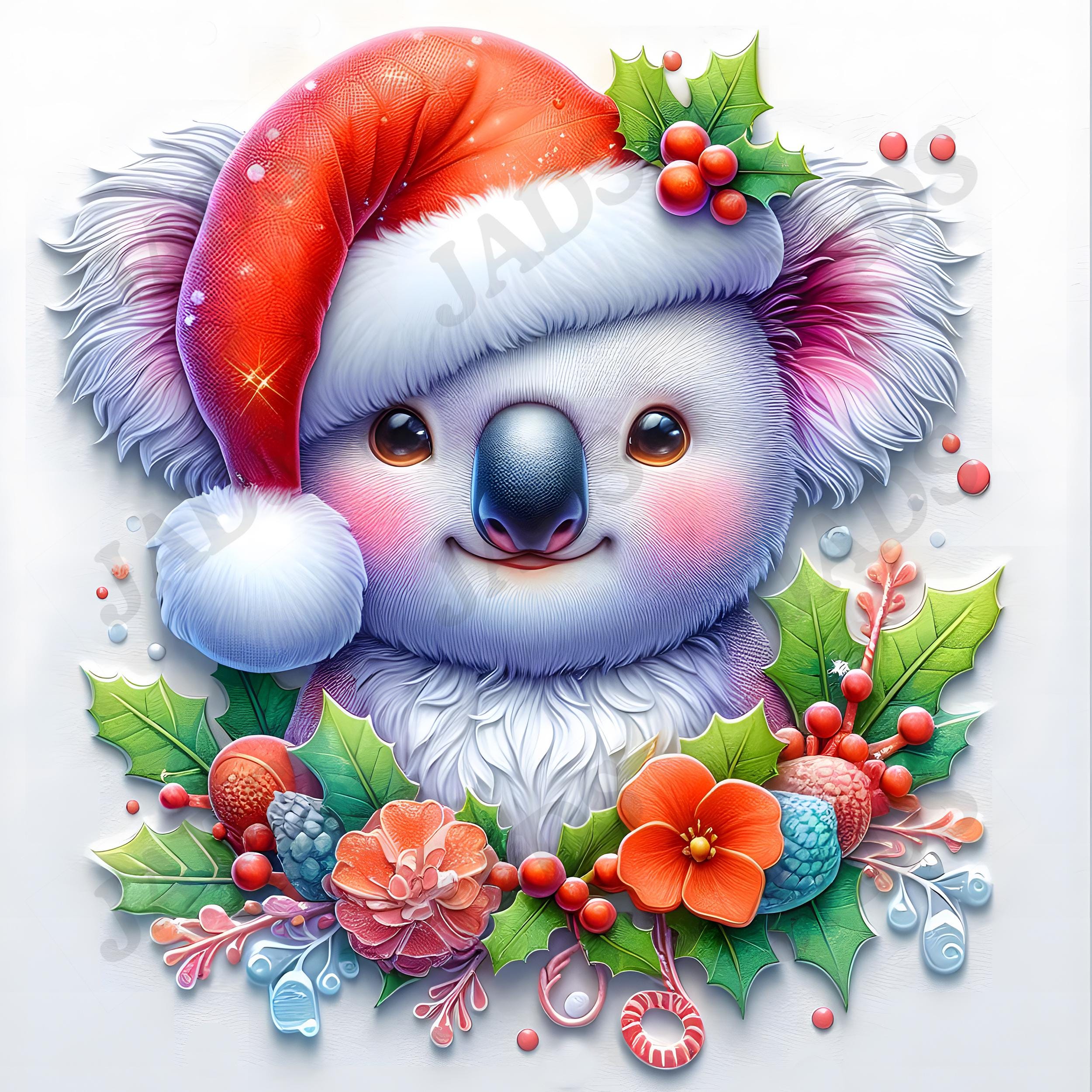 3D Christmas Koala Clipart: Festive Holiday Graphics (JPEG) - Etsy