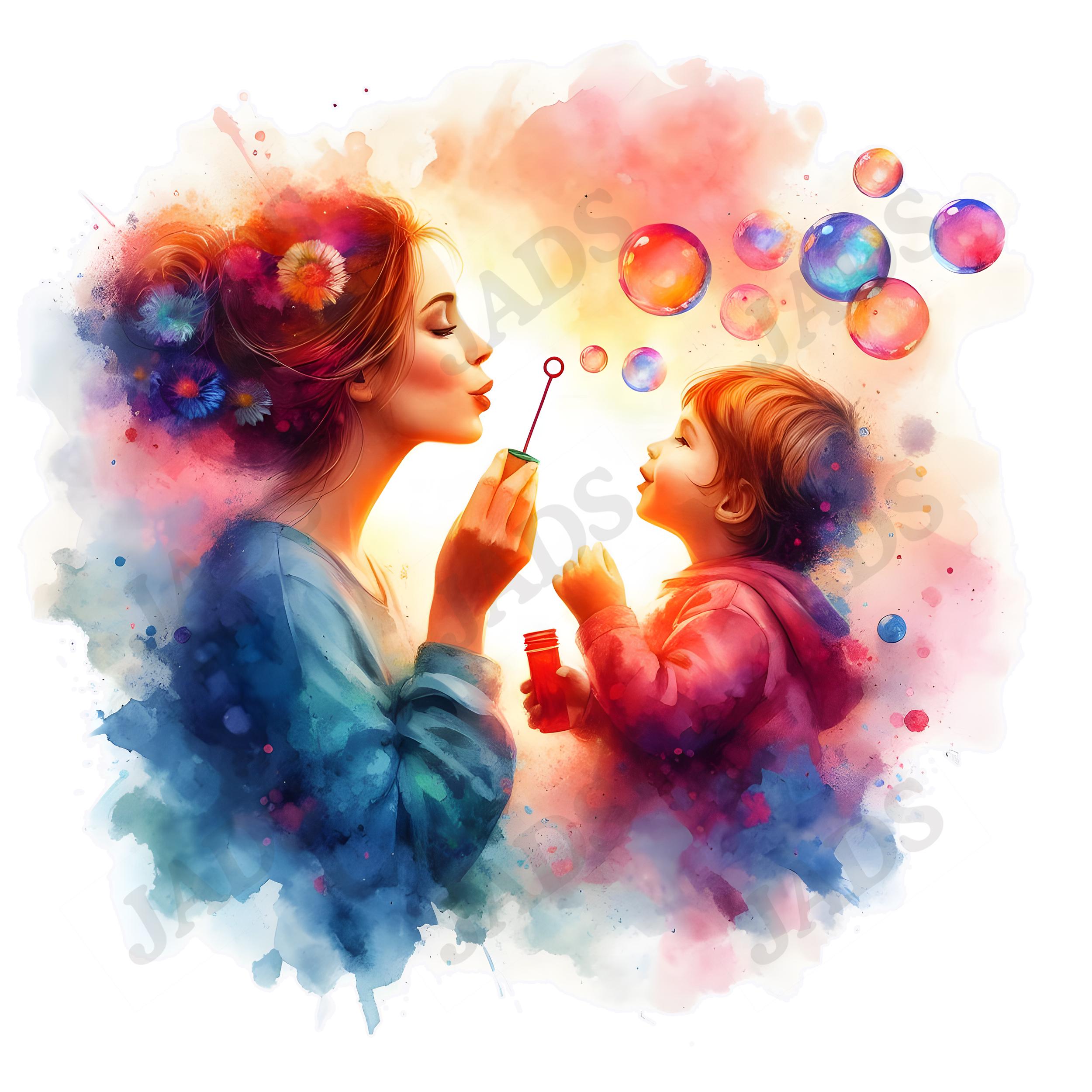 Watercolor Mother's Day Clipart Bundle: Floral PNG Designs (commercial ...