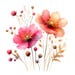 Pink Watercolor Flower Clipart Bundle: Blush & Rose Floral PNG (digital ...
