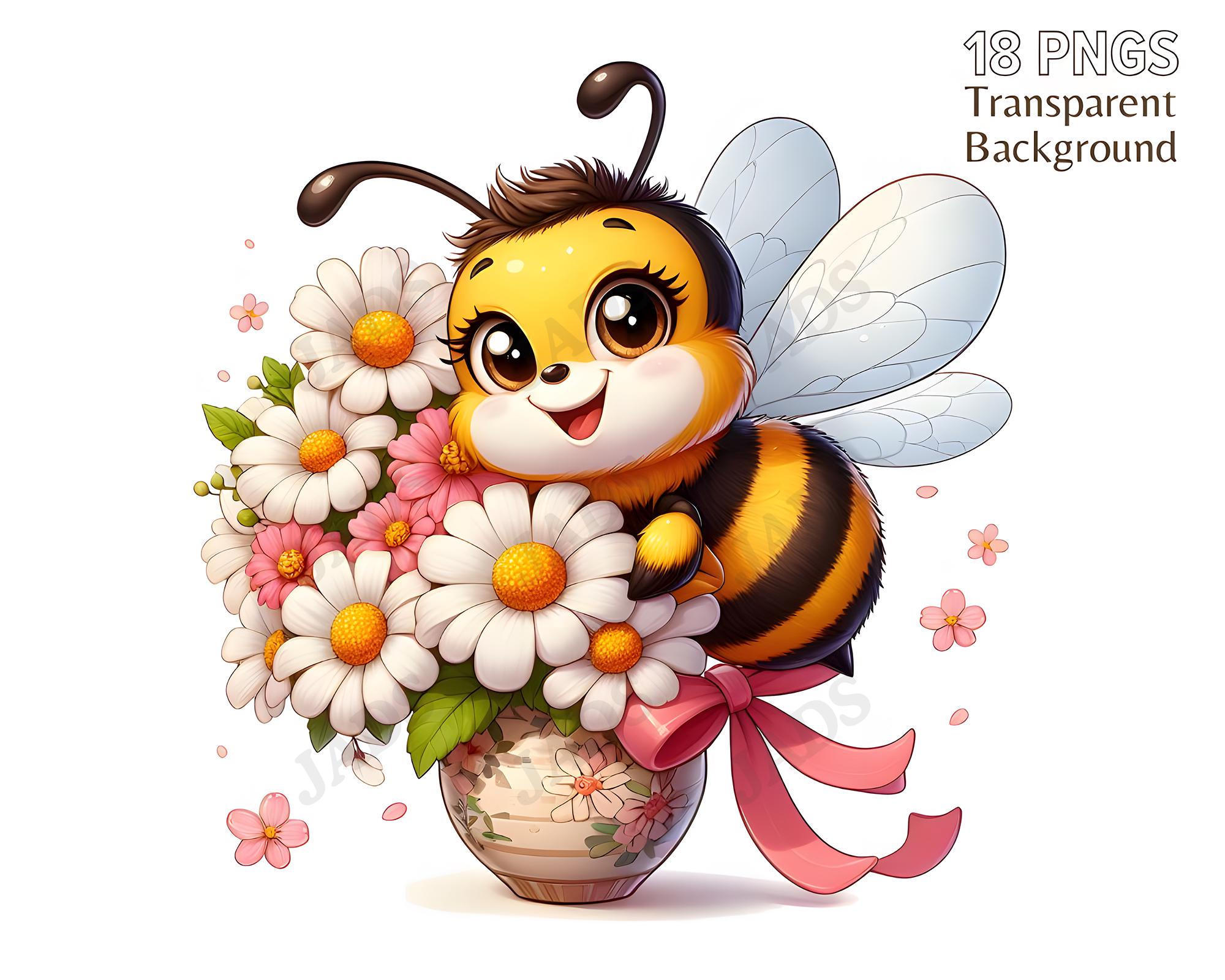 Cute Bumblebee Clipart Bundle, Cute Bee Clipart, Honeybee Clipart ...