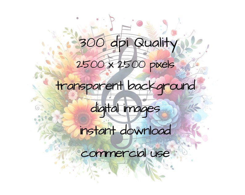 Musical Notes Clipart Bundle, Watercolor Music Symbols, Music Clipart ...