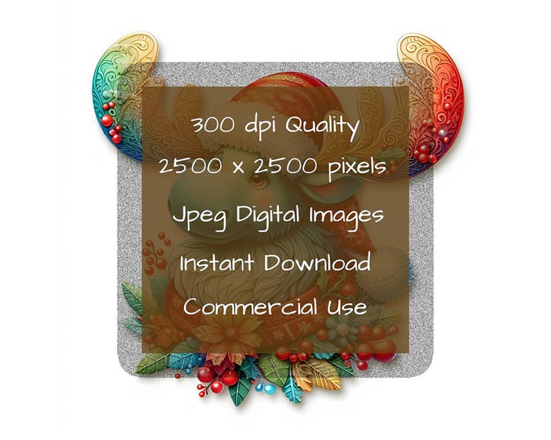 3D Christmas Moose Jpeg Clipart Bundle, Moose Clipart, Most Wonderful ...