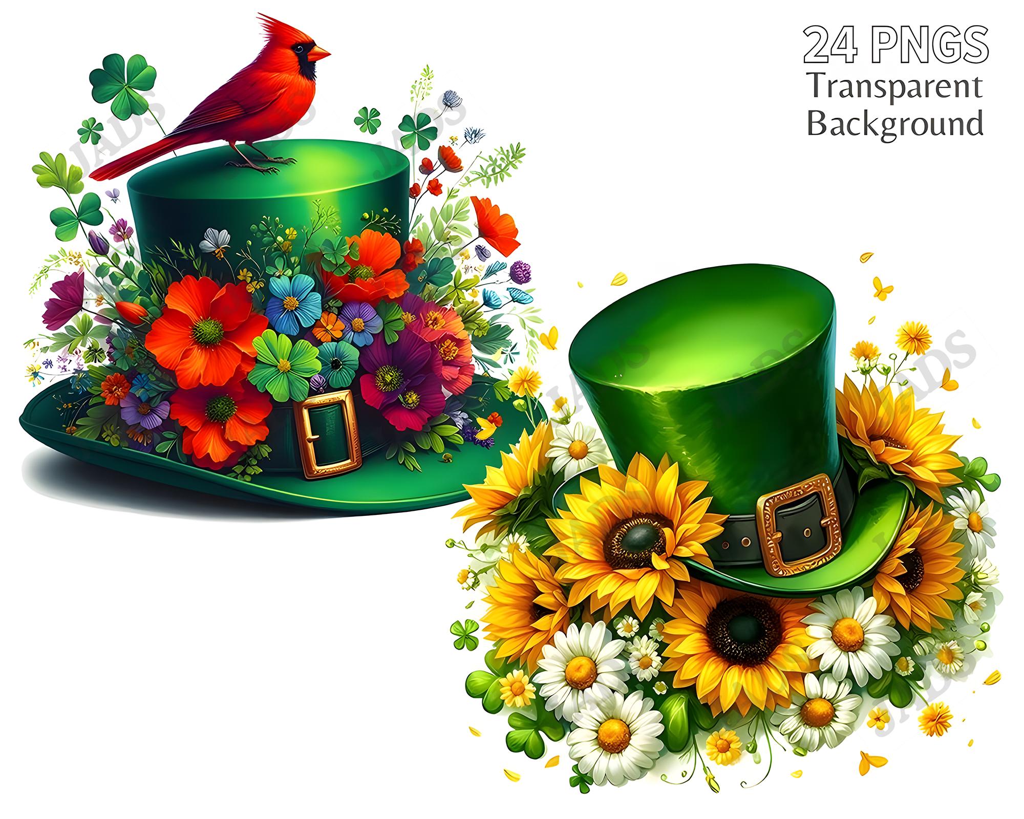 St. Patrick's Day Hat Clipart Bundle, Festival Png Designs, St Patricks ...