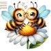 Cute Bees and Daisy Clipart Bundle, Cute Bee Clipart, Honeybee Clipart ...