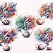 Teapot and Music Notes Clipart Bundle, Tea Party Clipart, Watercolor ...